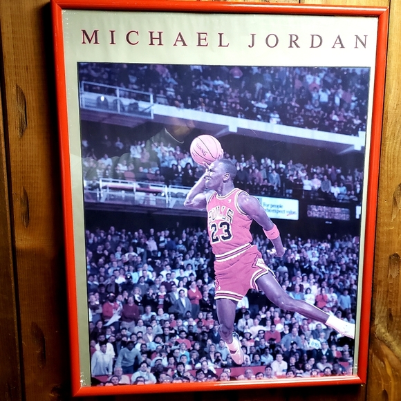 Jordan | Other | Vintage Jordan Framed Wall Poster From Early 9s | Poshmark